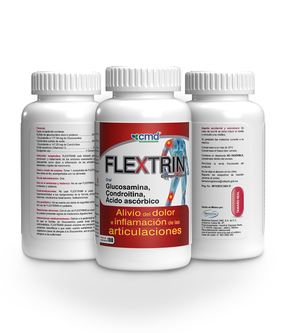 FLEXTRIN | Glucosamina, Condroitina y Ácido ascórbico | 180 Comprimido ...
