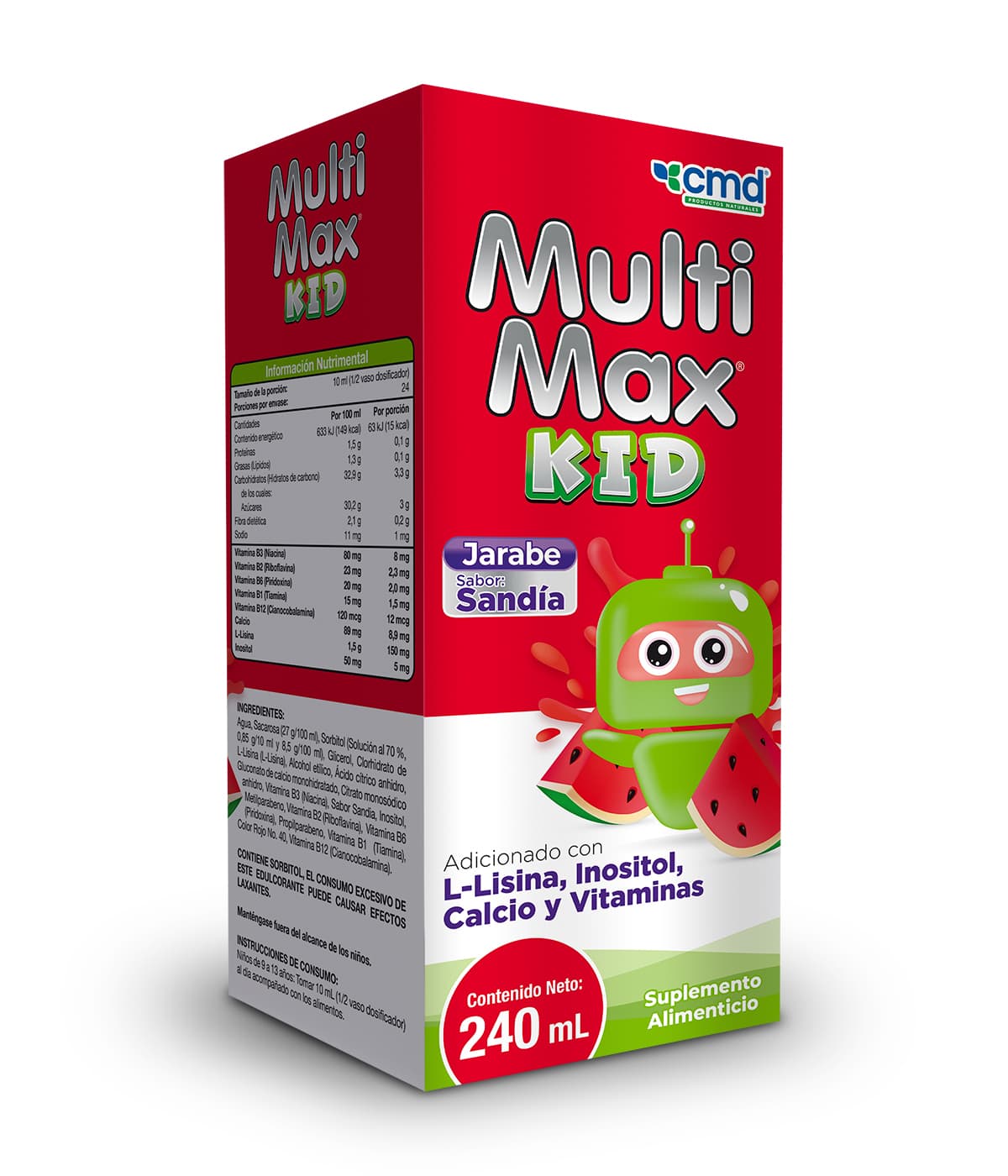 Multimax Kid jarabe infantil sabor sandía. Vitaminas – Biofarma