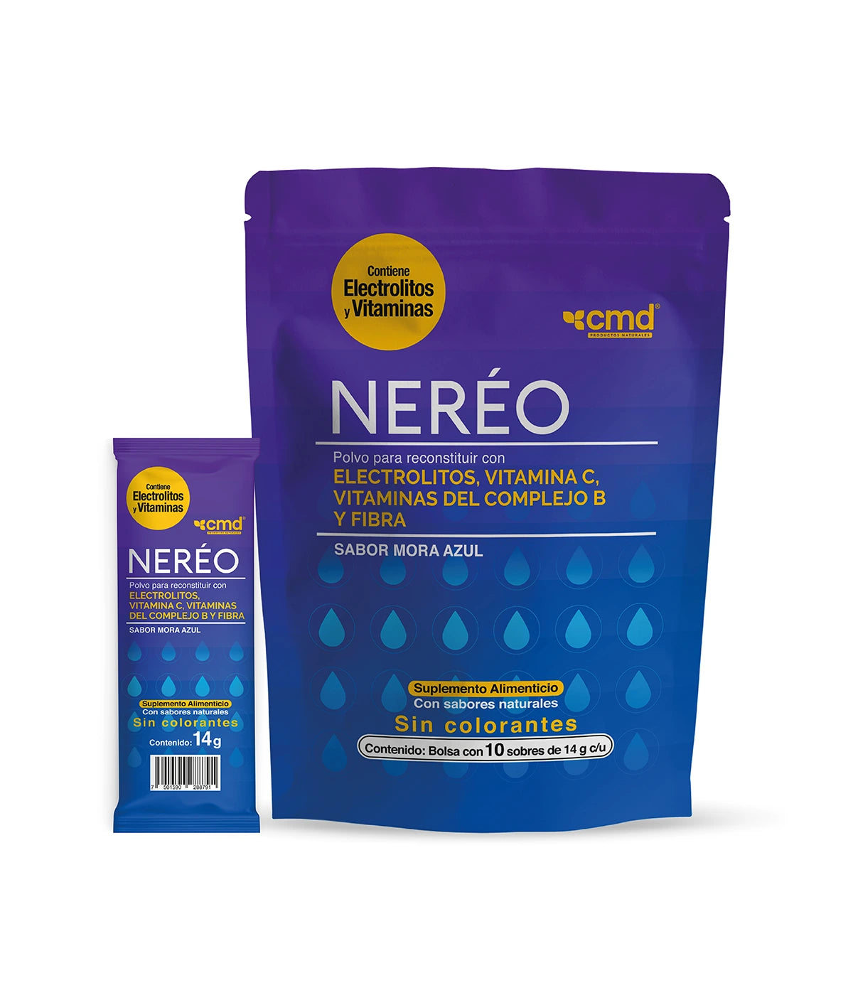 Nereo | Electrolitos, Vitamina C, Complejo B y Fibra. | 10 sobres ...